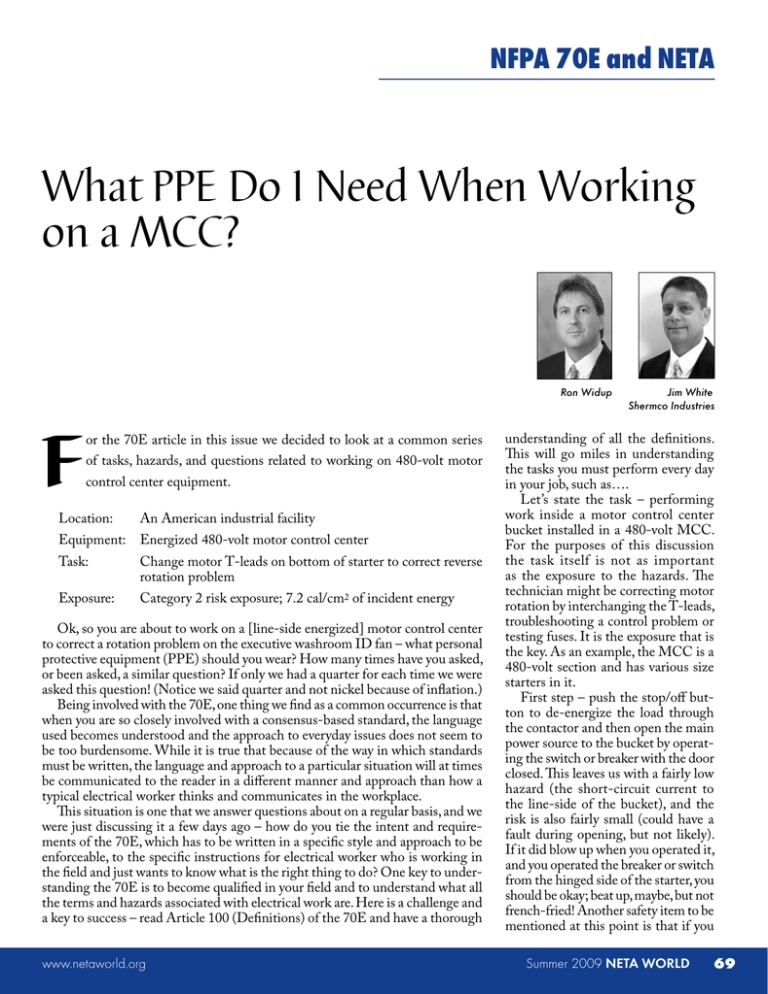 NFPA 70E: PPE for MCC Work | Electrical Safety