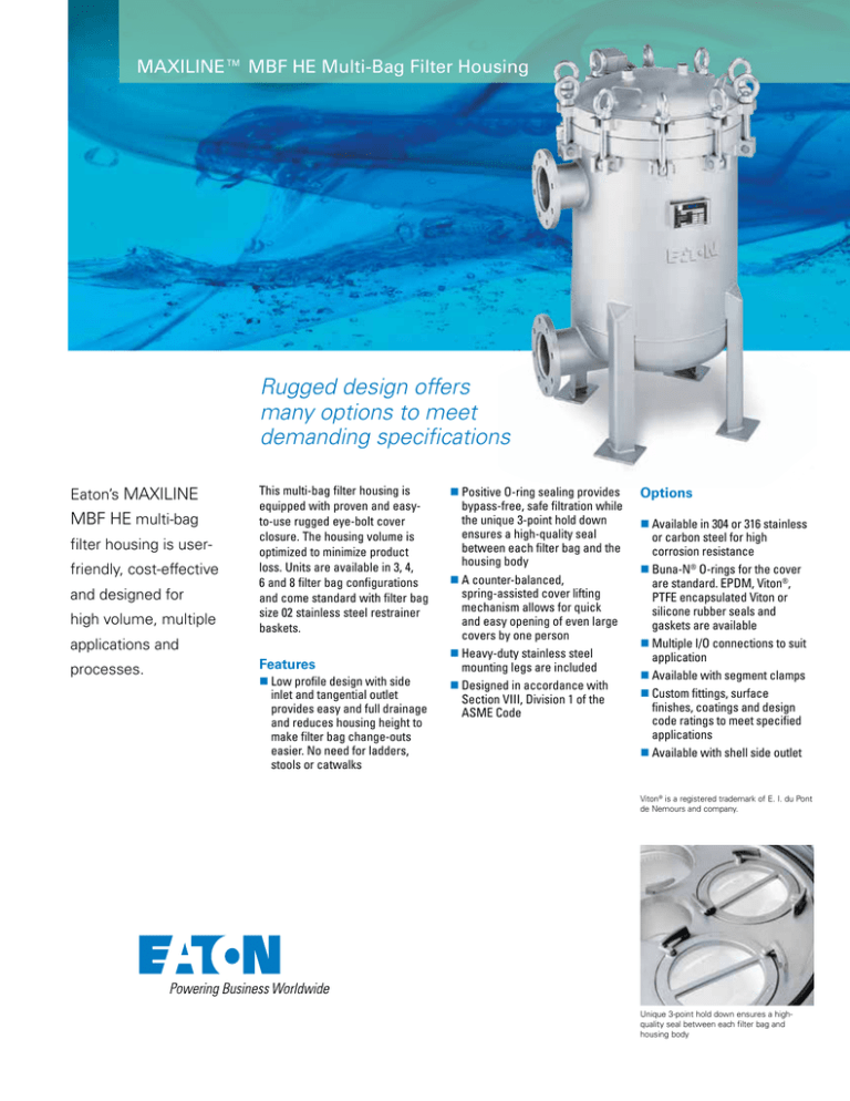 MAXILINE™ MBF HE Multi-Bag Filter Housing