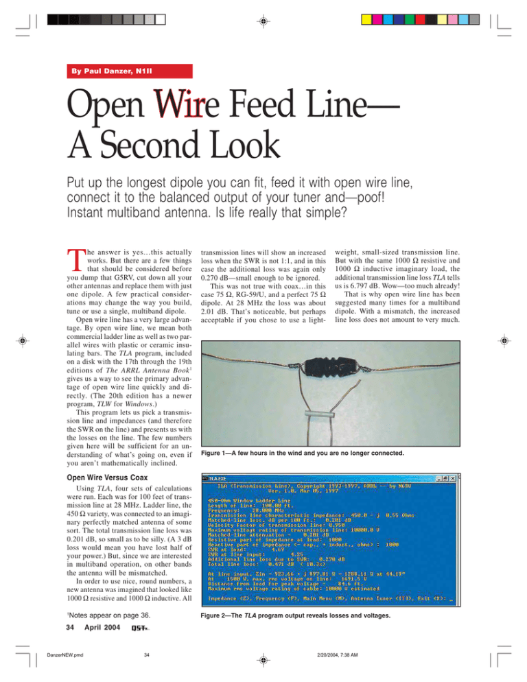 Open Wire Feed Lines: A Second Look at Antenna Systems
