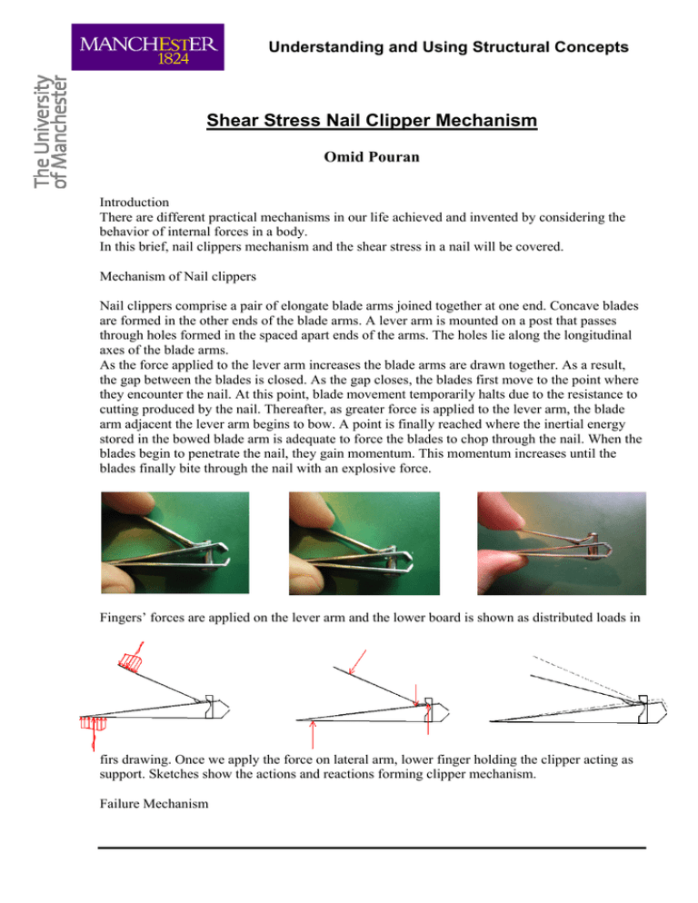 Shear Stress Nail Clipper Mechanism