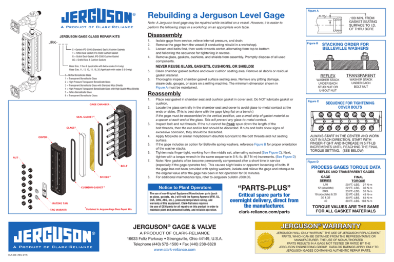 Jerguson Level Gage Rebuild: Instructions & Torque Data
