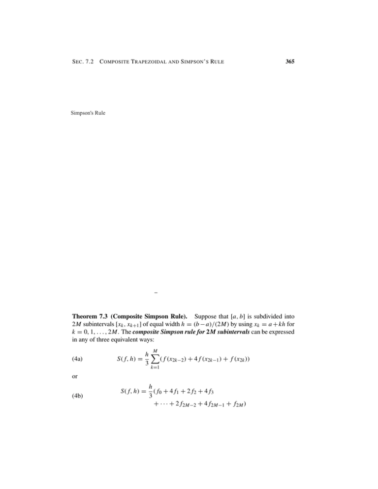 Composite Trapezoidal & Simpson's Rule: Numerical Integration
