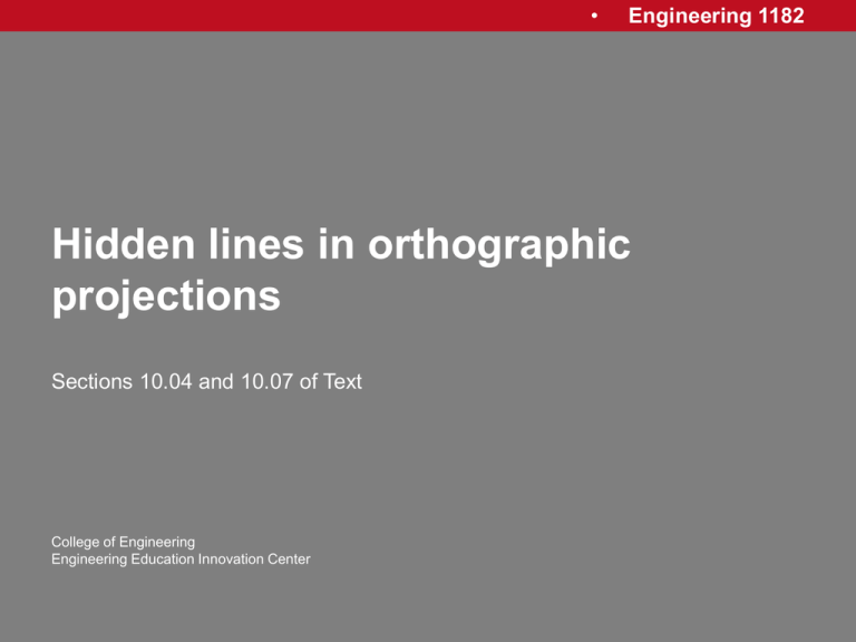 Hidden Lines in Orthographic Projections - Engineering