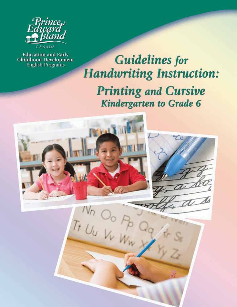 Handwriting Instruction Guidelines: Printing & Cursive K-6
