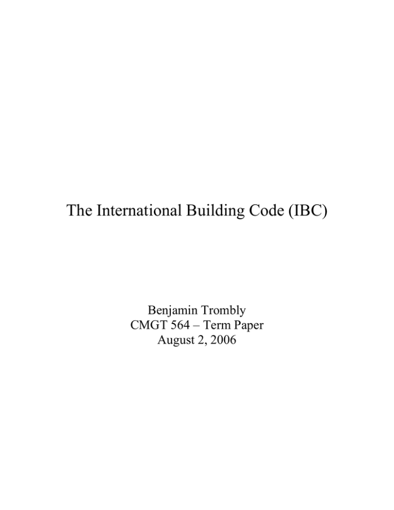 The International Building Code (IBC)