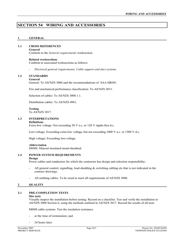 Section 54 Wiring And Accessories 