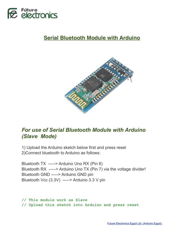 Serial Bluetooth Arduino Master Slave