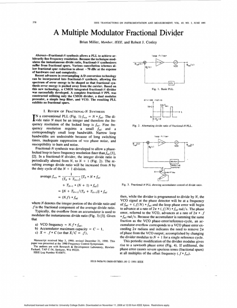 Fractional-N Synthesis: Multiple Modulator Divider Design