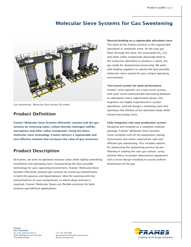 Molecular Sieve Gas Sweetening Systems | Frames Product Leaflet