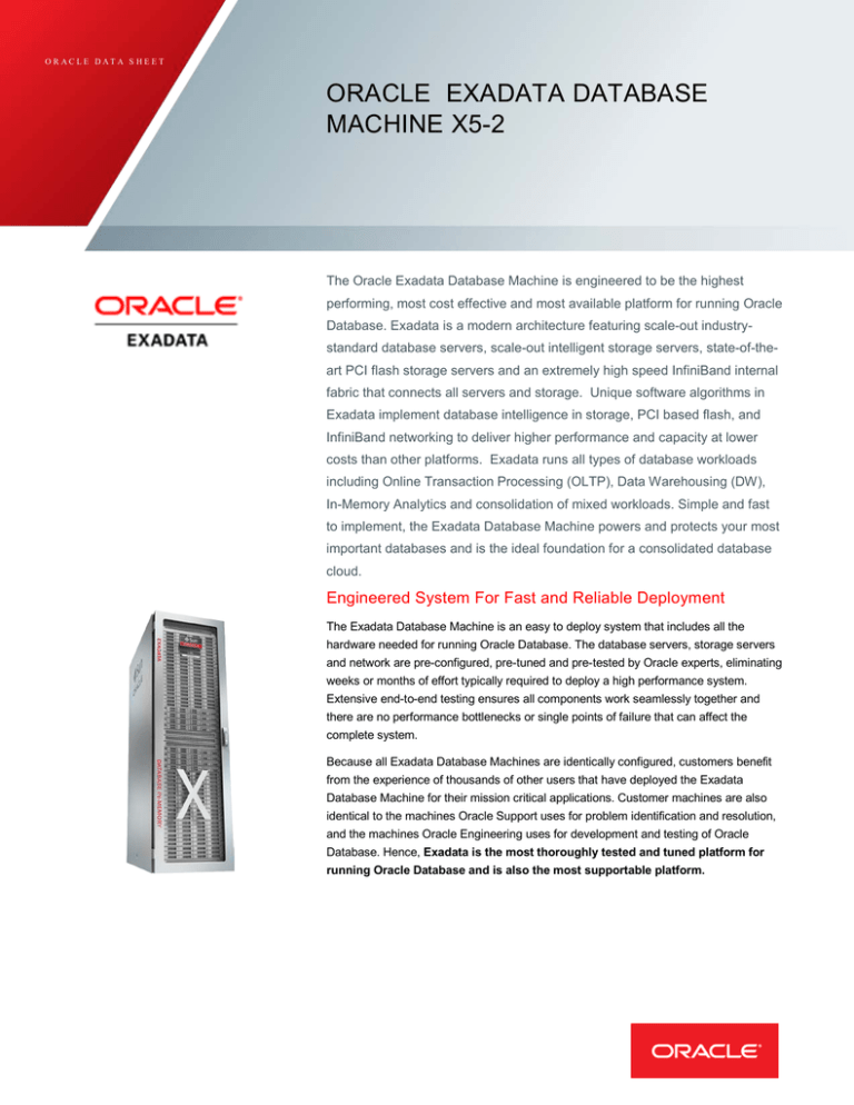 Data Sheet Oracle Exadata Database Machine X5 2 6858
