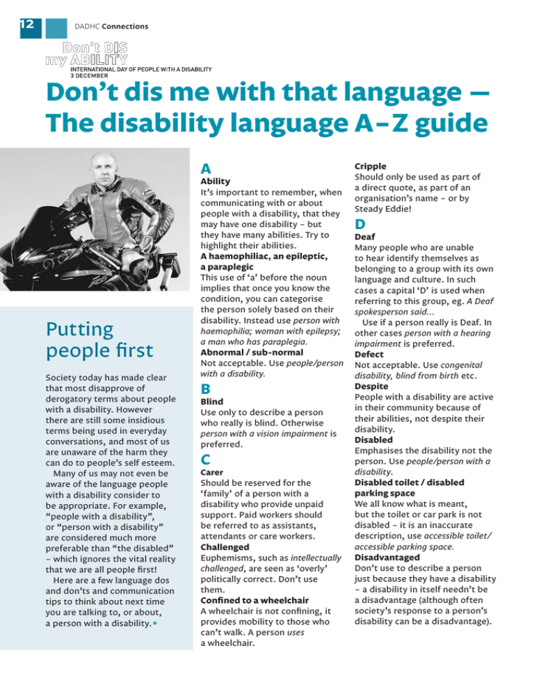 Disability Language Guide: A-Z of Respectful Terms