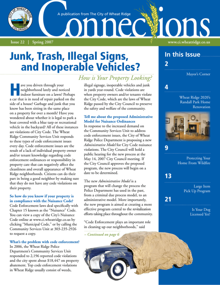 Junk, Trash, Illegal Signs, and Inoperable Vehicles?