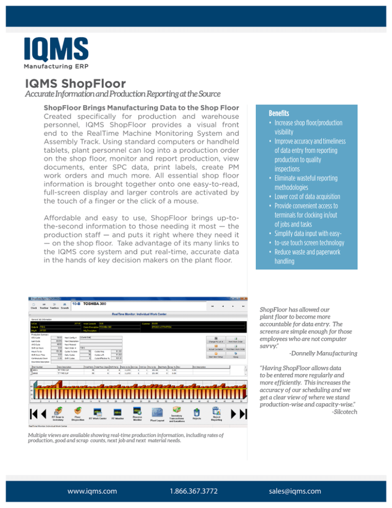 Shop Floor Data Collection and Reporting