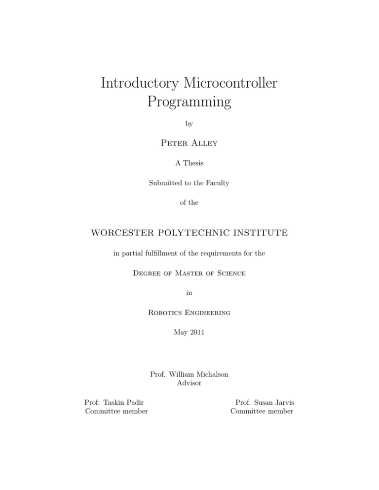 Introductory Microcontroller Programming