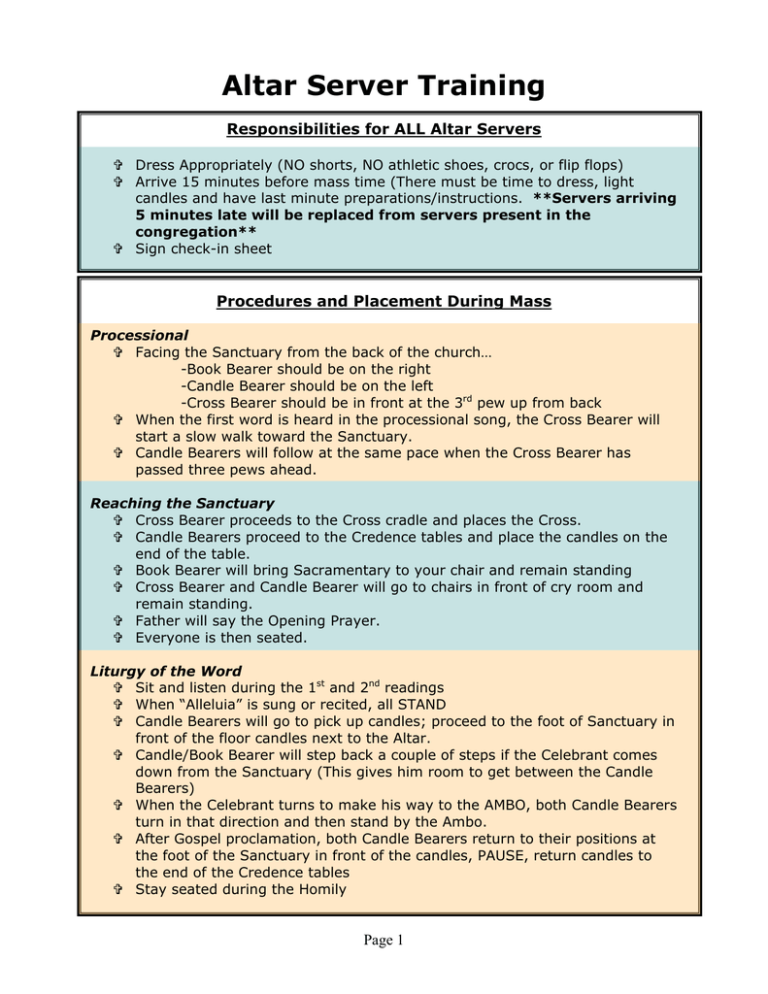 Altar Server Training