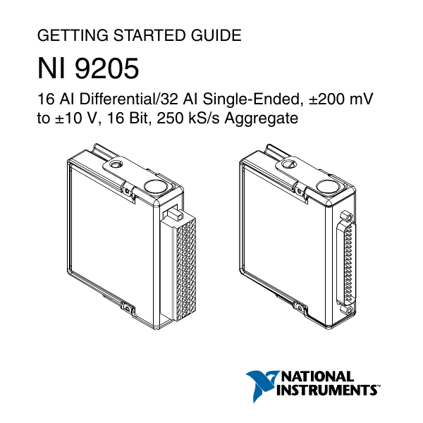 NI 9205 Getting Started Guide NI 9205 Getting Started Guide