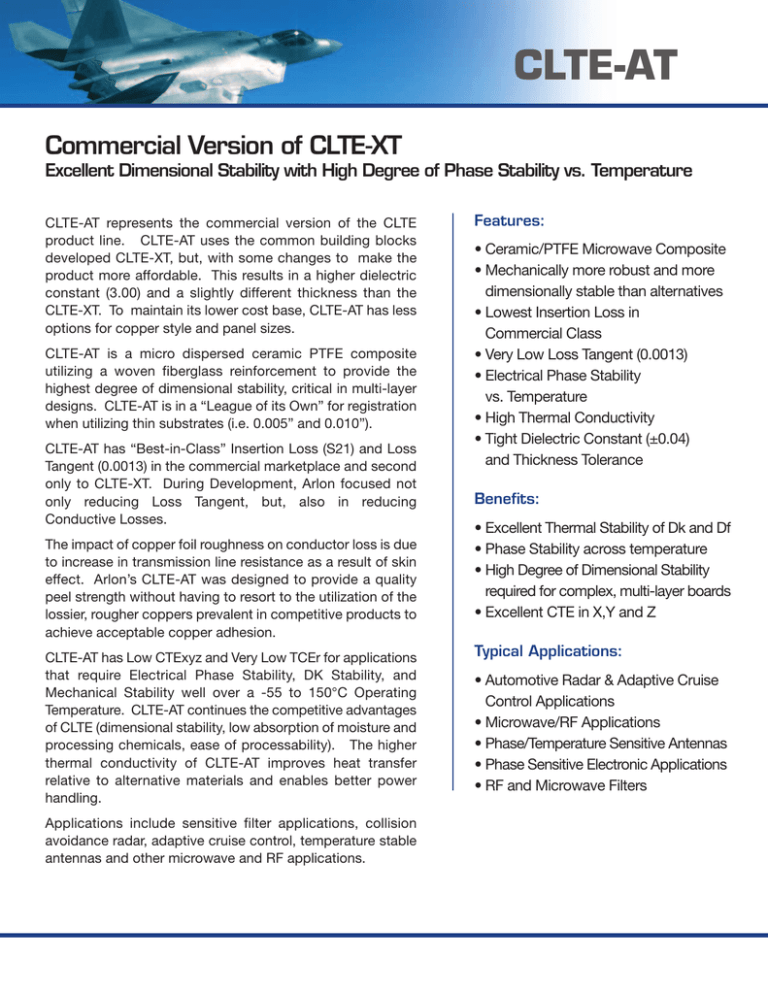 CLTE-AT™ Laminates Data Sheet