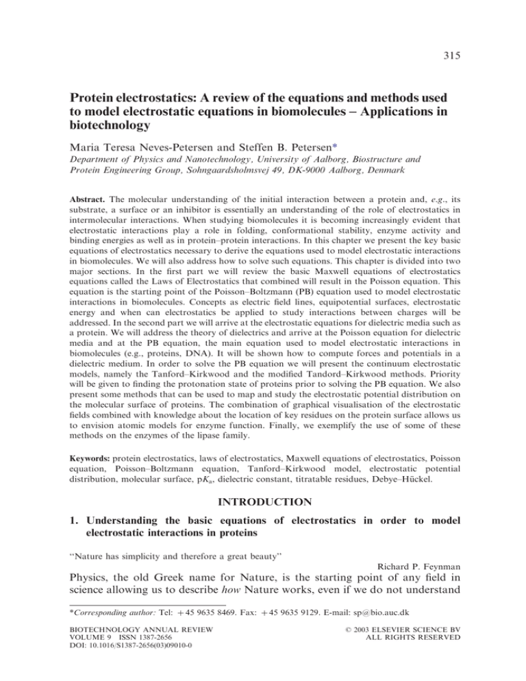 Protein electrostatics