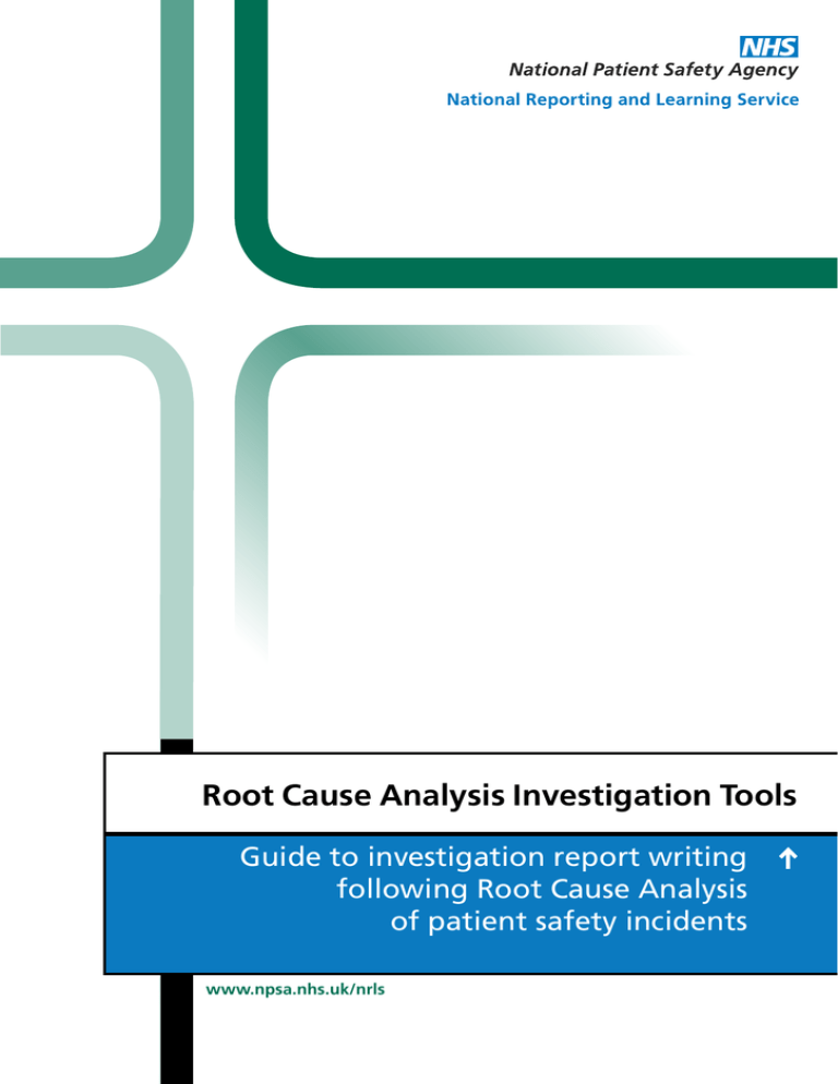 Root Cause Analysis Investigation Tools - Patient Safety