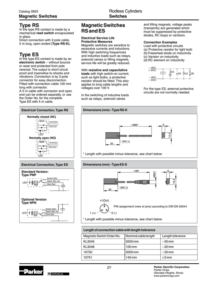 Type RS Type ES Magnetic Switches RS and ES