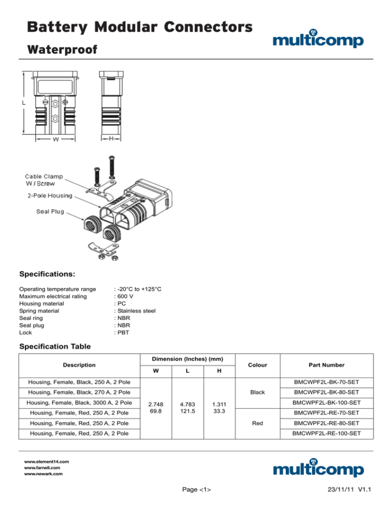 Battery Modular Connectors