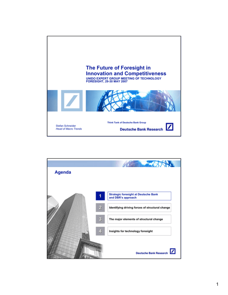 The Future of Foresight in Innovation and Competitiveness