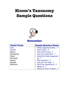 Bloom's Taxonomy Guide to Writing Questions