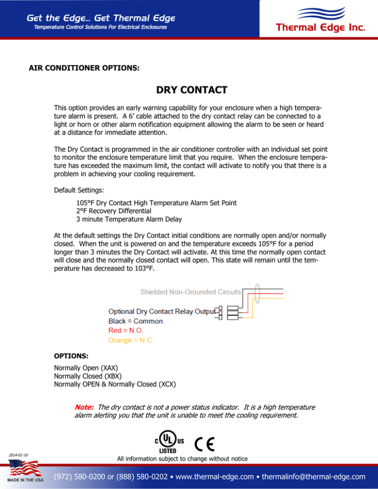 dry contact - Thermal Edge