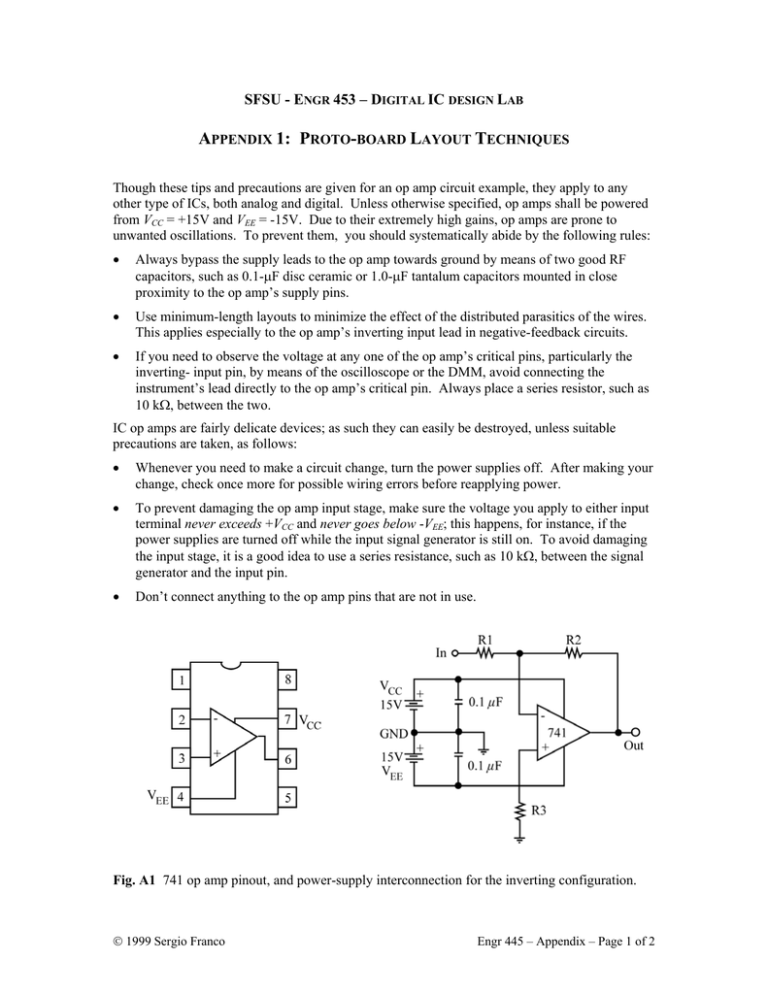 APPENDIX 2: TIPS ON OP AMP CIRCUIT LAYOUT AND