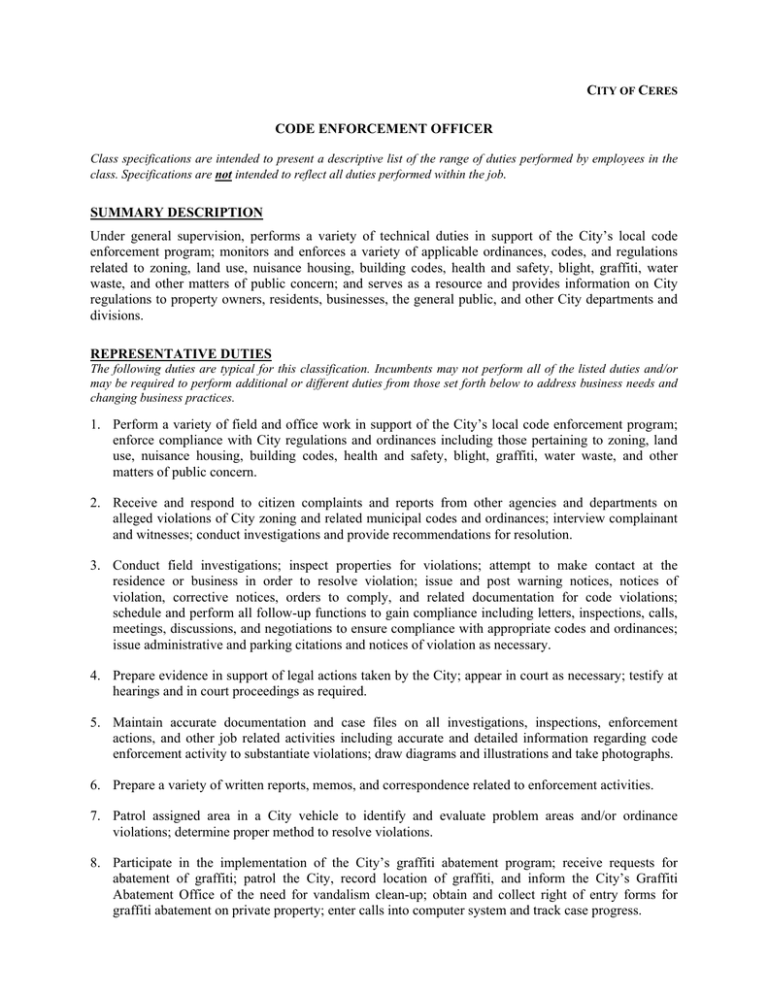 Code Enforcement Officer