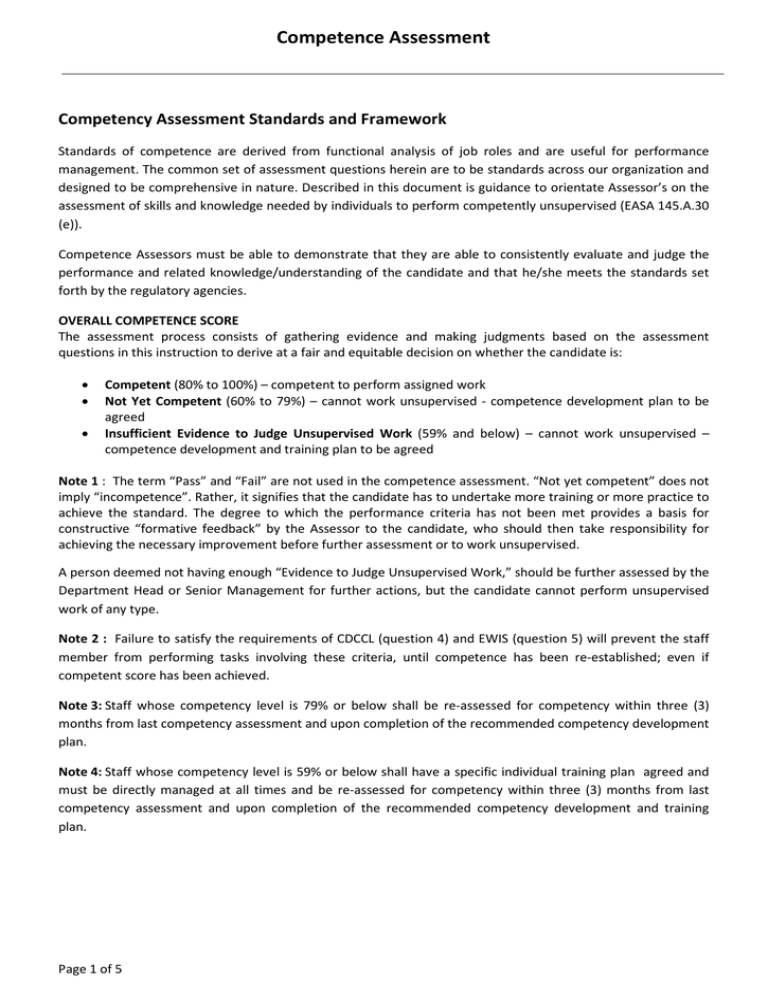 Competence Assessment Form - EASA 145 Compliance