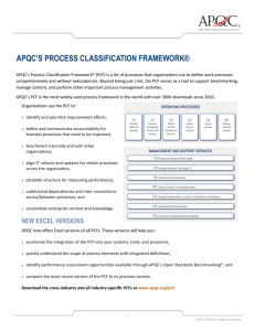 PROCESS CLASSIFICATION FRAMEWORK