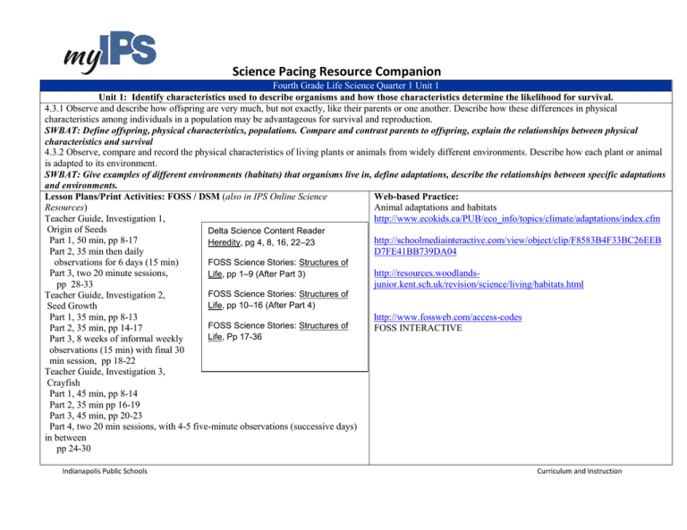 Science Pacing Resource Companion