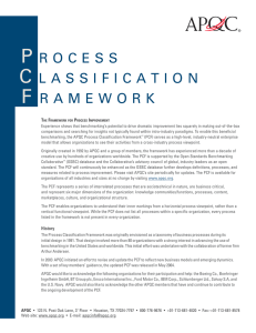 APQC Process Classification Framework (PCF) Overview
