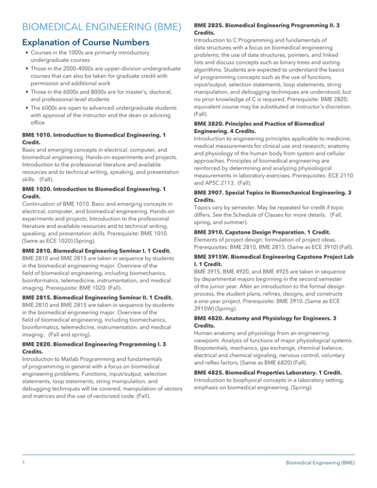 Biomedical Engineering (BME)