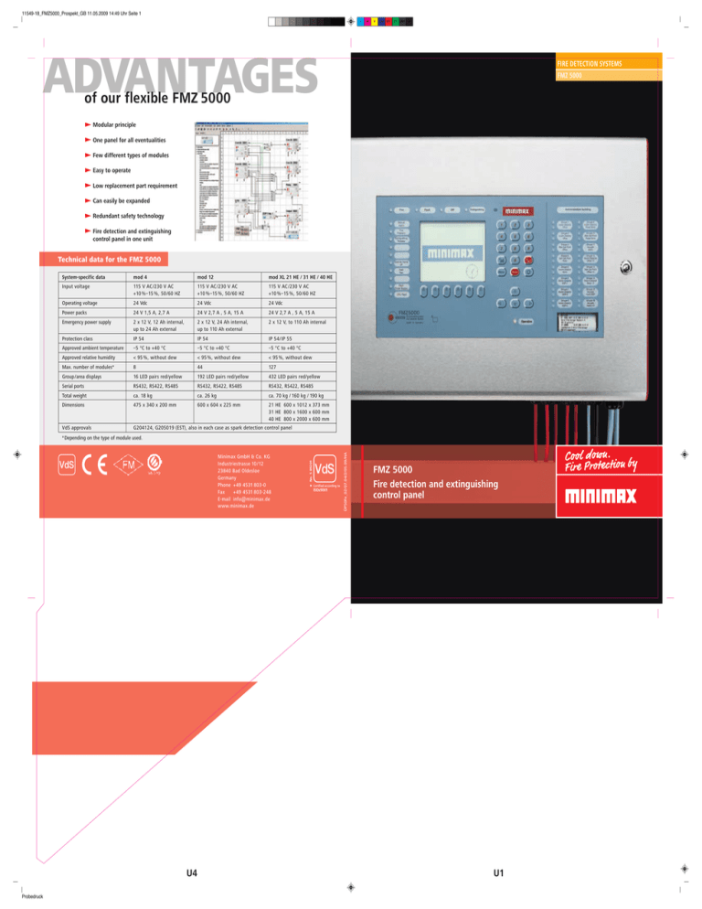 Fmz 5000 Fire Detection And Extinguishing Control Panel
