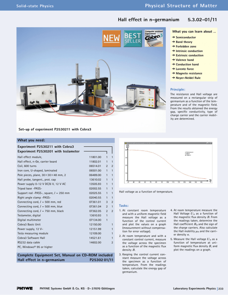 Hall Effect in n-Germanium Experiment