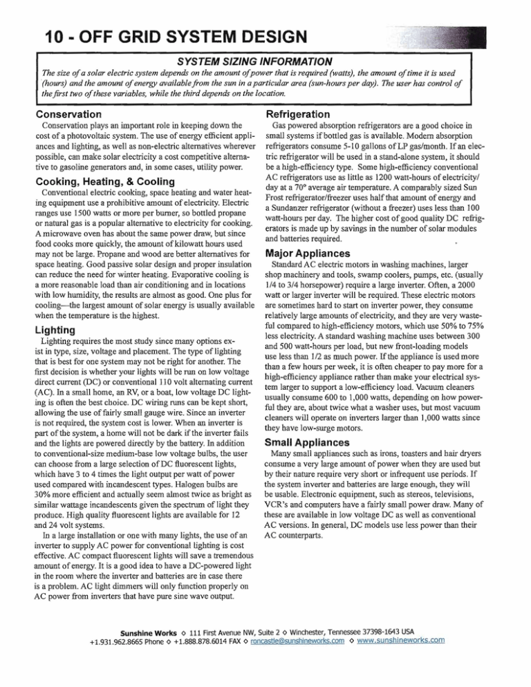 off-grid loads worksheet