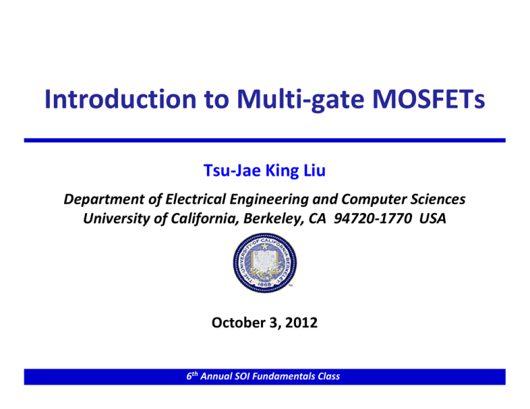Introduction to Multi-gate MOSFETs