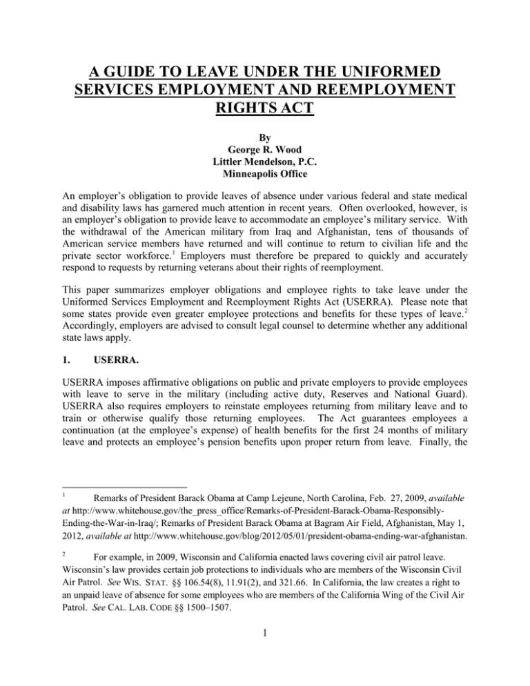 USERRA Leave Guide: Employer & Employee Rights