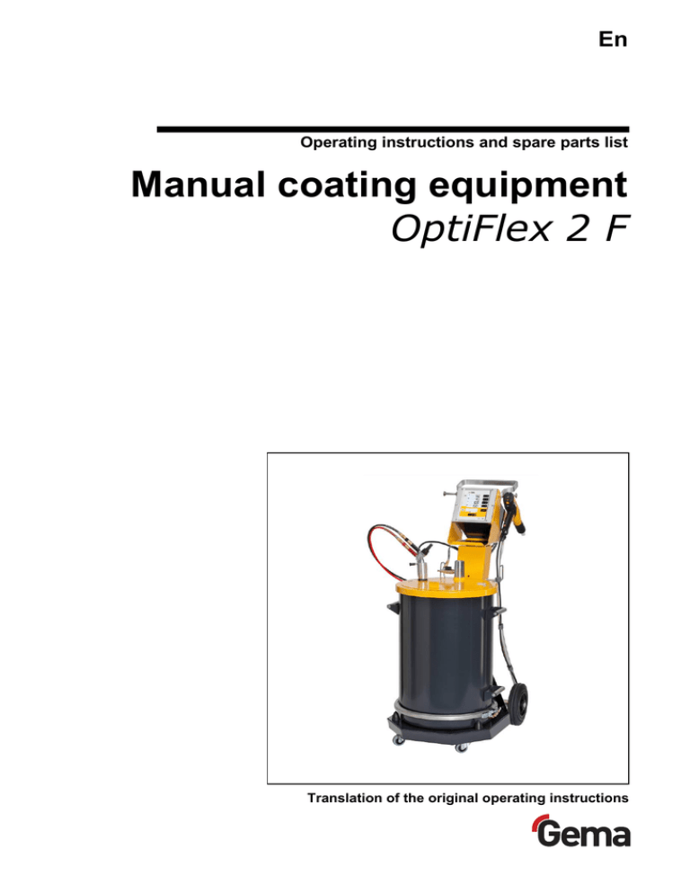 Manual coating equipment OptiFlex 2 F