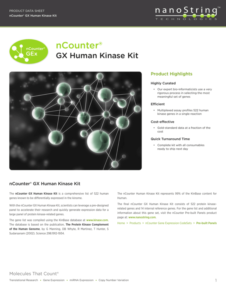 nCounter GX Human Kinase Kit: Gene Expression Analysis