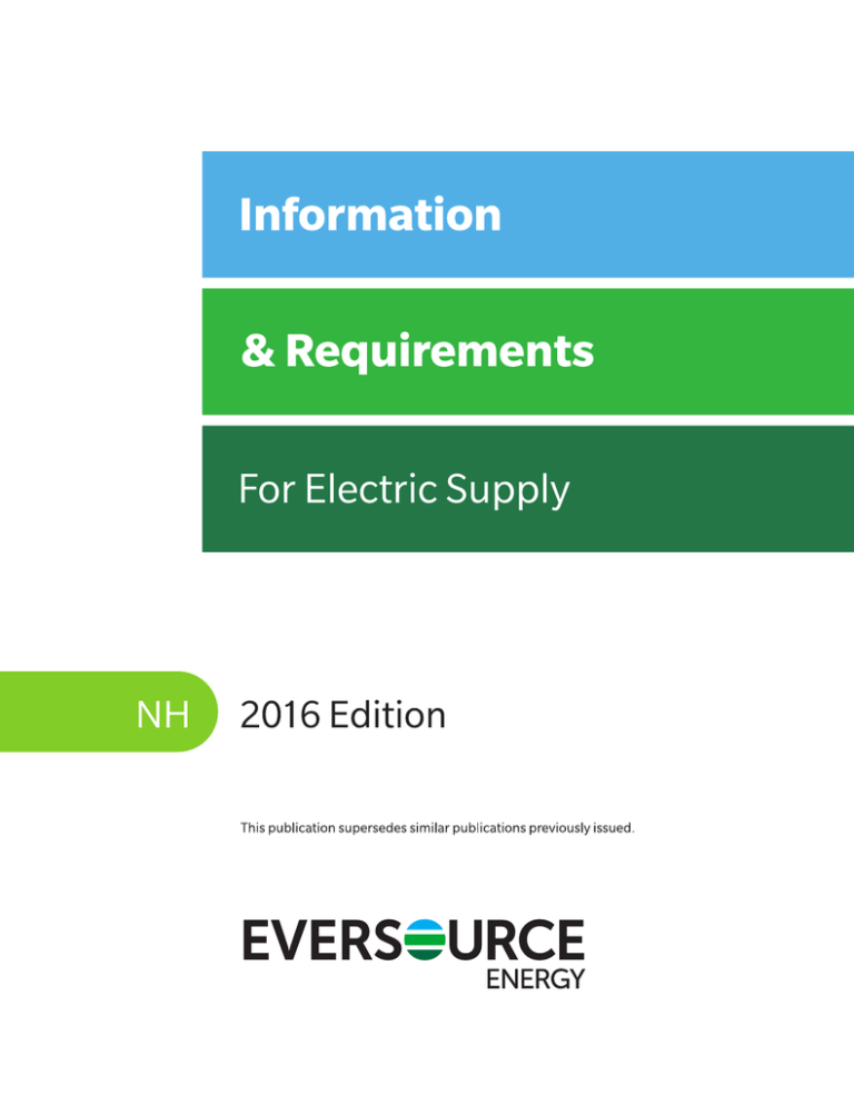 Eversource NH Electric Service Connection Standards
