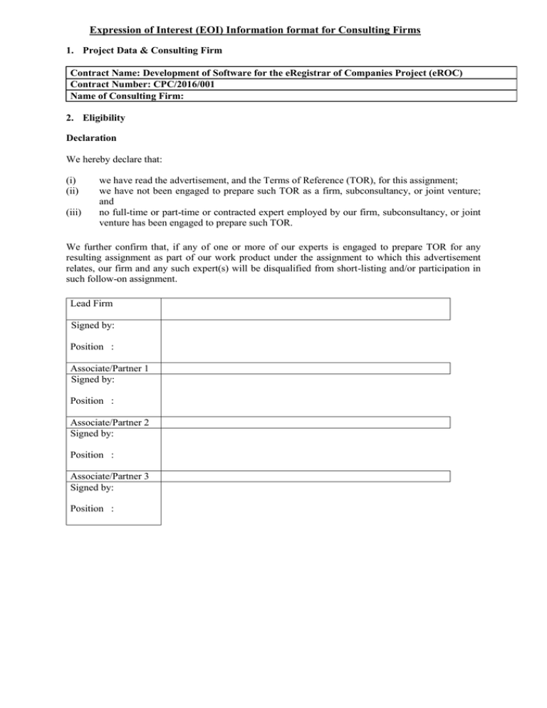 eROC -EoI Information Sheet