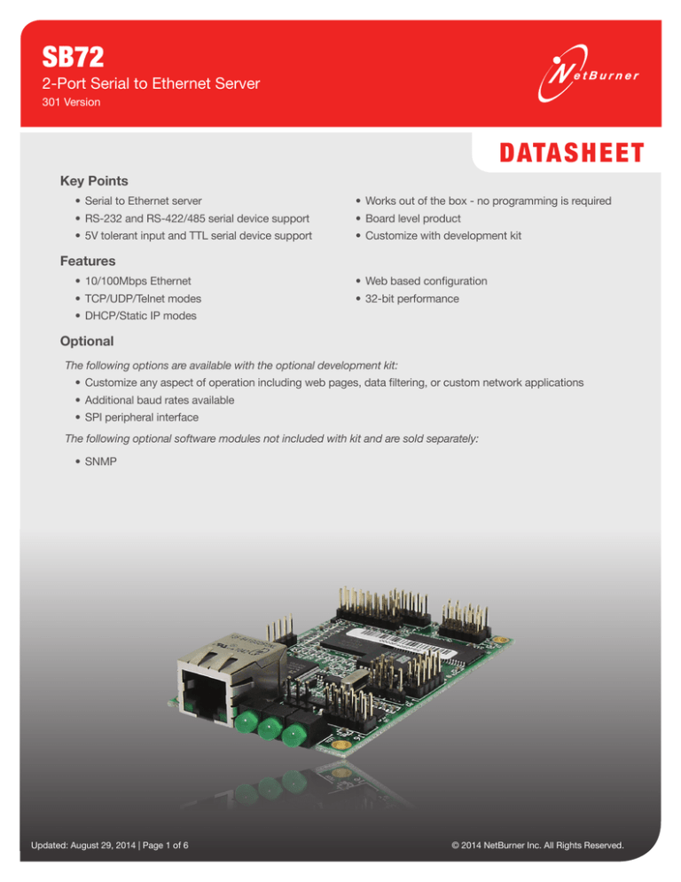 Datasheet - NetBurner