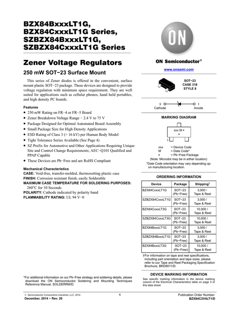 BZX84 Zener Diode Datasheet: Voltage Regulators, SOT-23