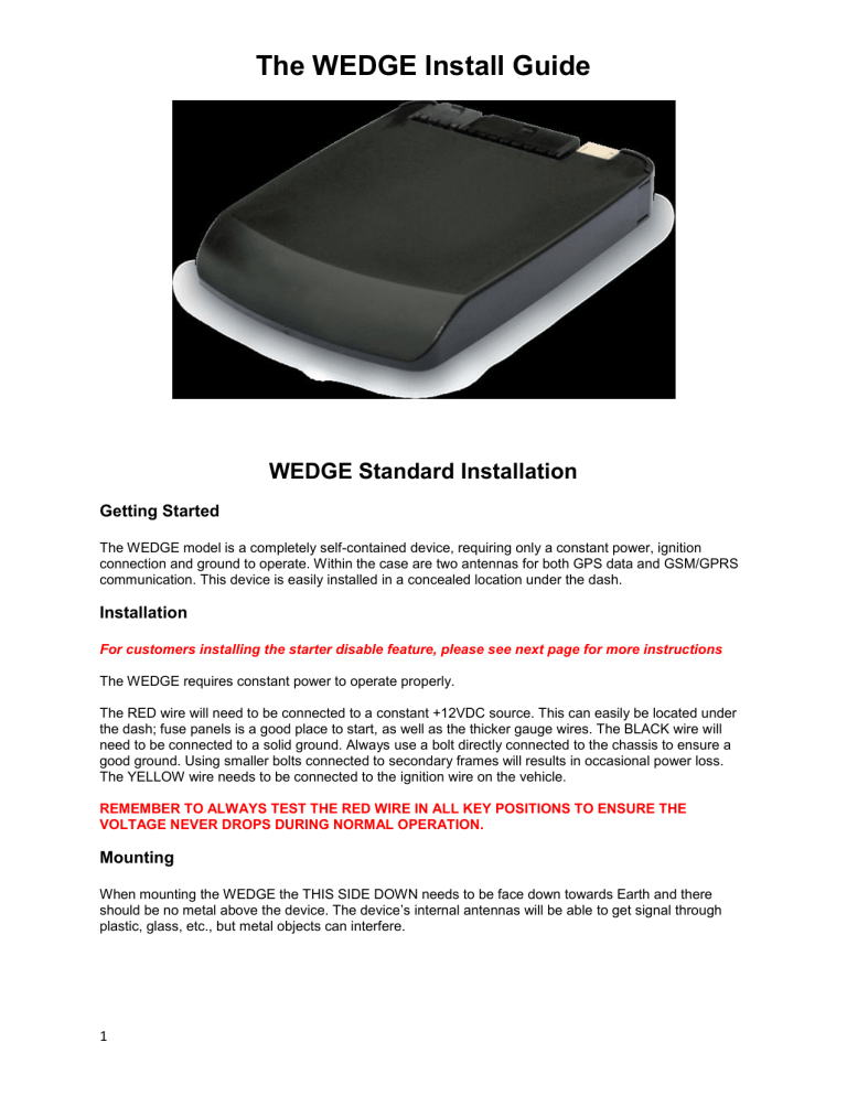 Wedge GPS Installation