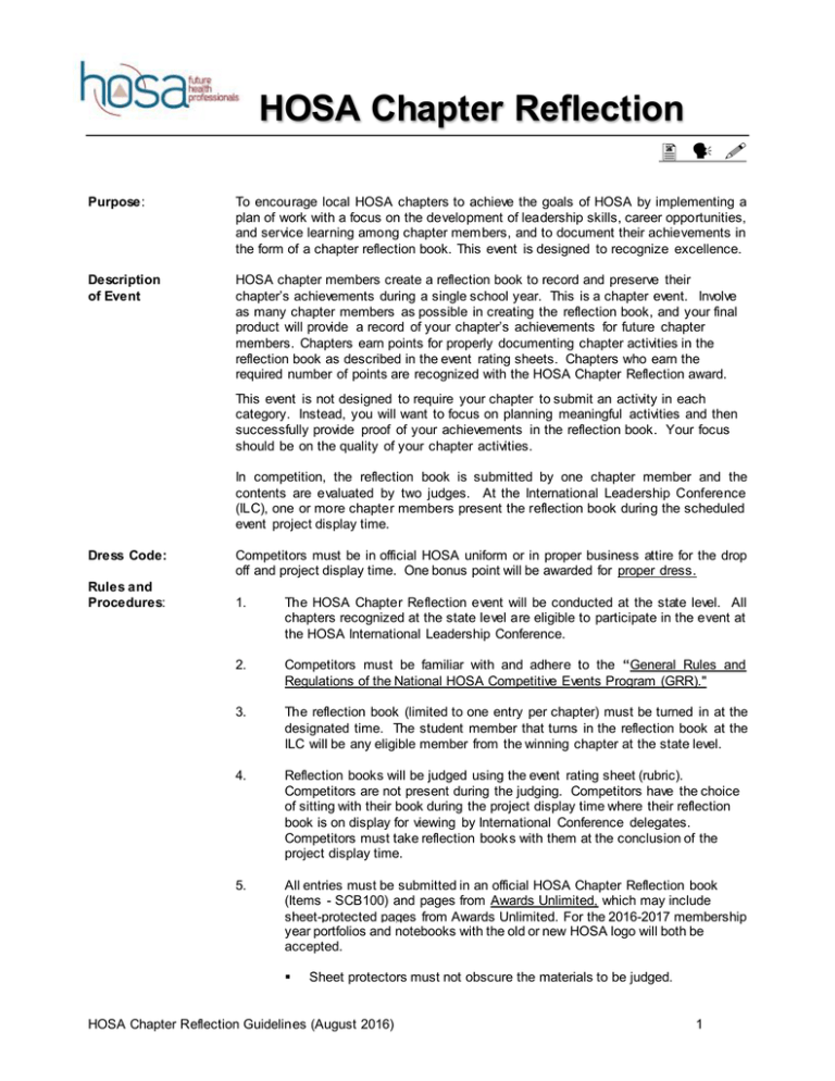HOSA Chapter Reflection