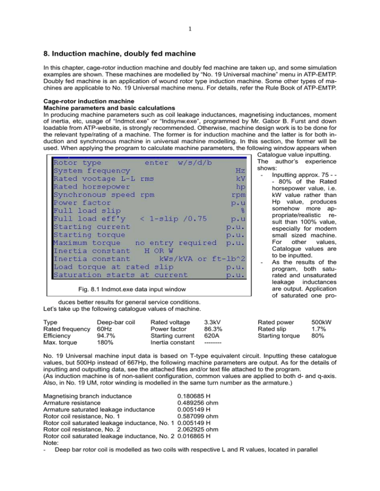 8. Induction machine, doubly fed machine