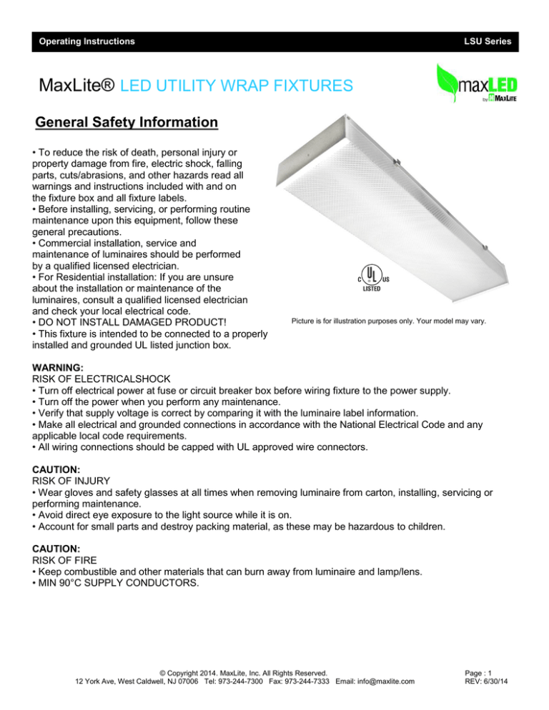 MaxLite® LED UTILITY WRAP FIXTURES